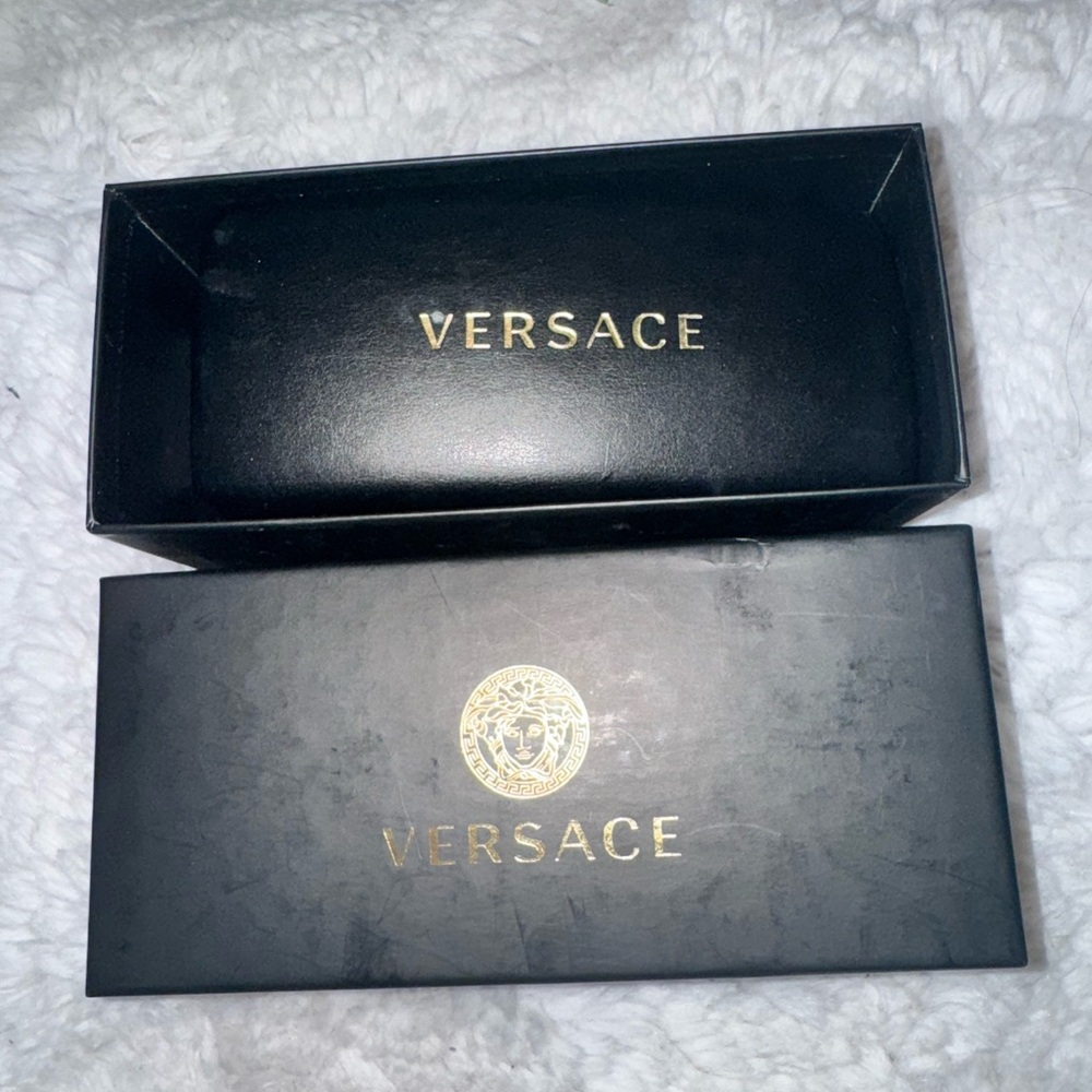 Versace Black Glasses Case With Gold Logo - Gem